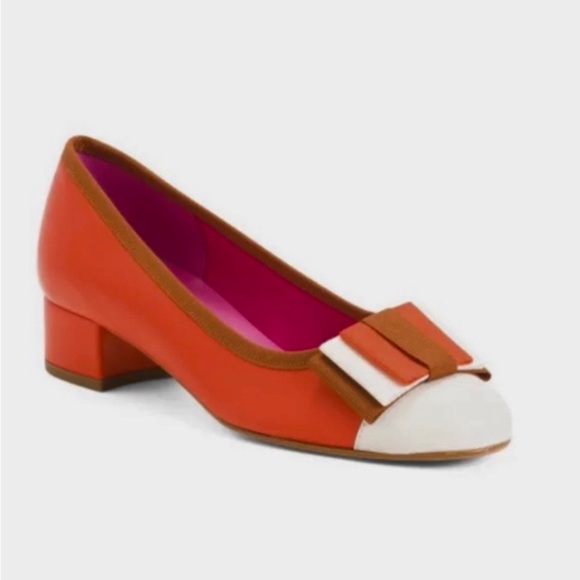 Ferca 81 | Shoes | Ferca 8 Made In Italy Leather Cap Toe Heels With Bow ...